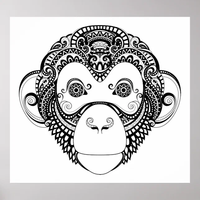 Inspired Monkey Design 2 Poster | Zazzle