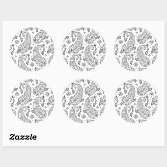 Inspired Paisley Design Classic Round Sticker | Zazzle