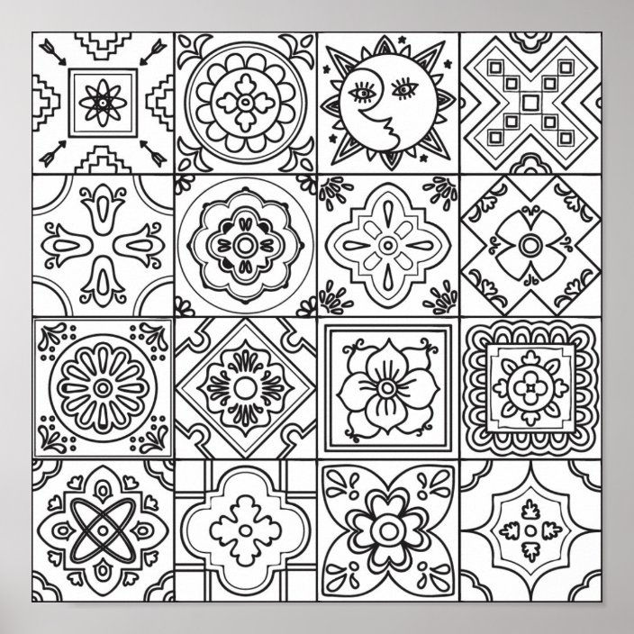 Inspired Talavera Pattern 2 Poster | Zazzle.com