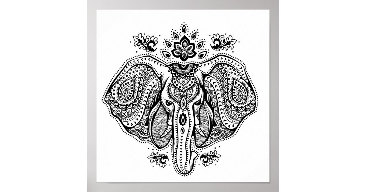 Inspired Vintage Indian Elephant 2 Poster | Zazzle