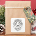 Inspired White Tiger Square Sticker | Zazzle