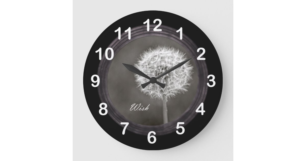 Inspired Wish Dandelion Large Clock | Zazzle