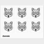 Inspired Wolf Square Sticker | Zazzle