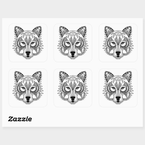 Inspired Wolf Square Sticker | Zazzle