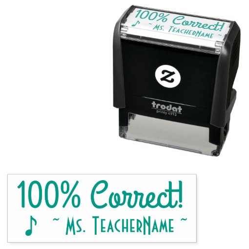Inspiring "100% Correct!" Marking Rubber Stamp | Zazzle