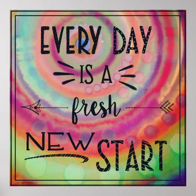 Inspiring Colorful Fresh New Start Classroom Poster | Zazzle