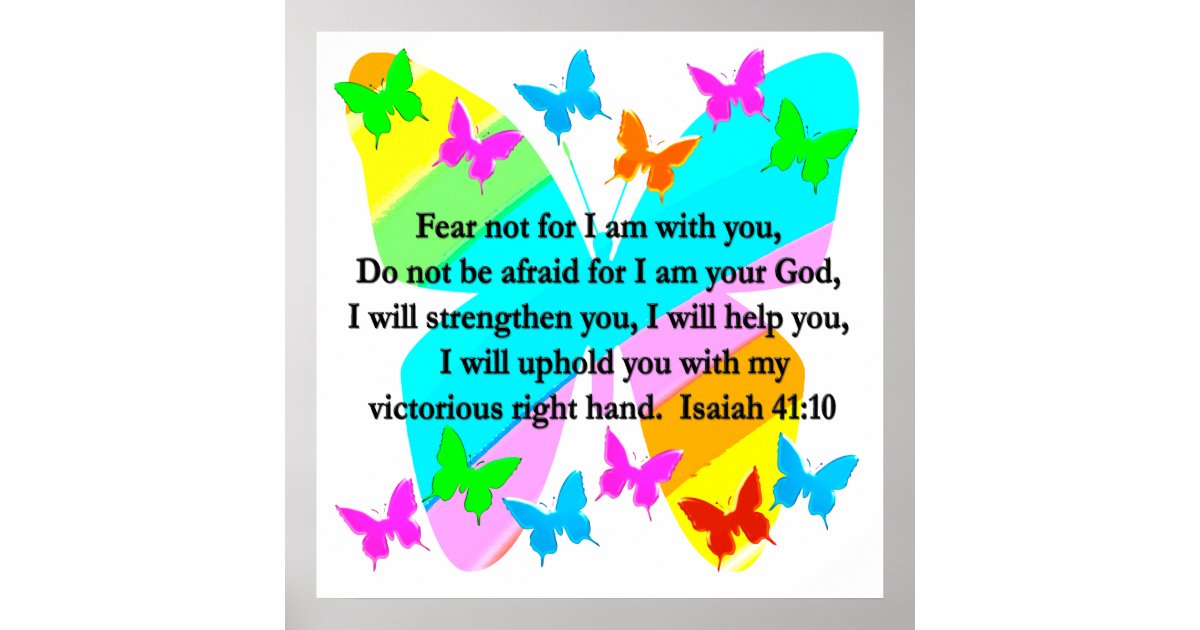 INSPIRING ISAIAH 41:10 BIBLE VERSE DESIGN POSTER | Zazzle