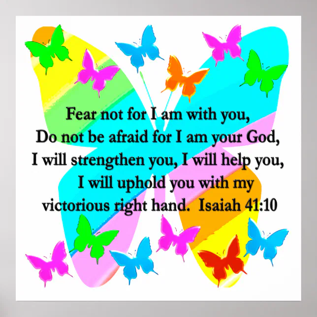 INSPIRING ISAIAH 41:10 BIBLE VERSE DESIGN POSTER | Zazzle