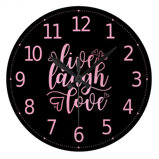 Inspiring Live Love Laugh Quote | Wall Clock | Zazzle.com
