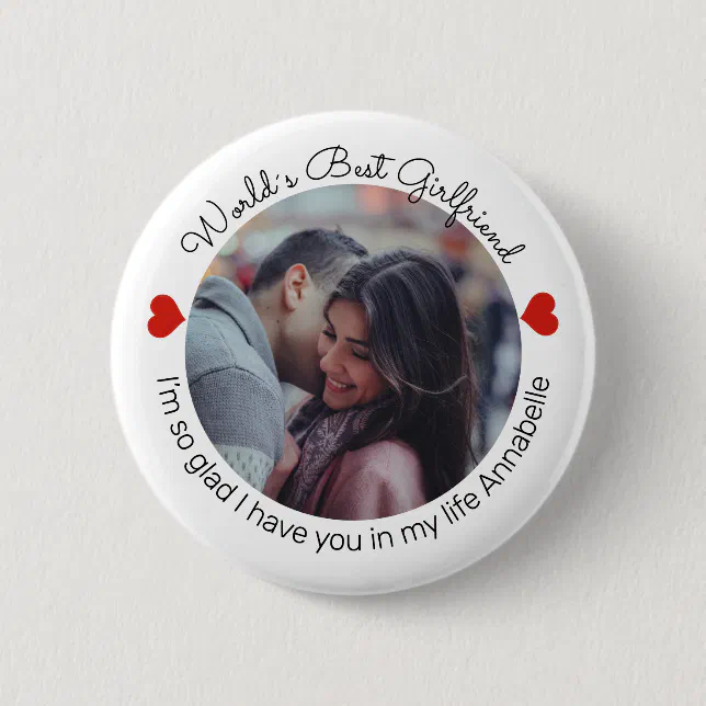 Inspiring Love Add your own photo and Message Button | Zazzle