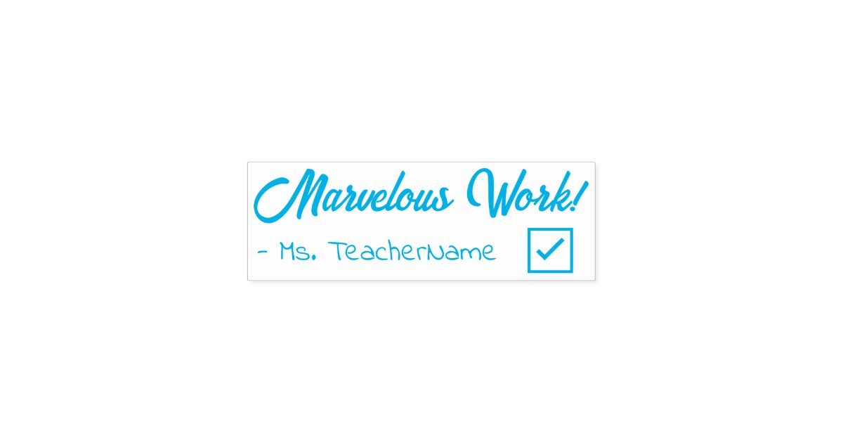 Inspiring "Marvelous Work!" Marking Rubber Stamp | Zazzle