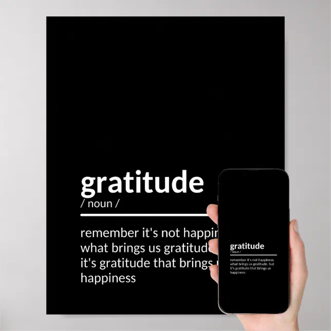 Inspiring Motivational Quote About Gratitude Poster | Zazzle