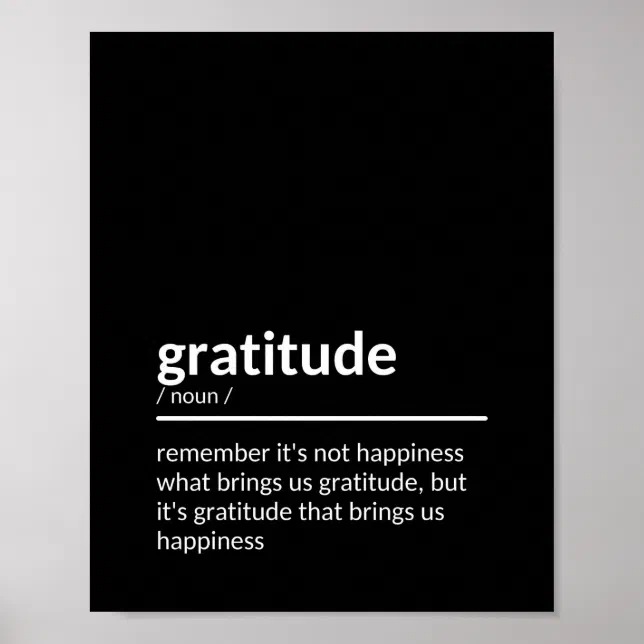 Inspiring Motivational Quote About Gratitude Poster | Zazzle