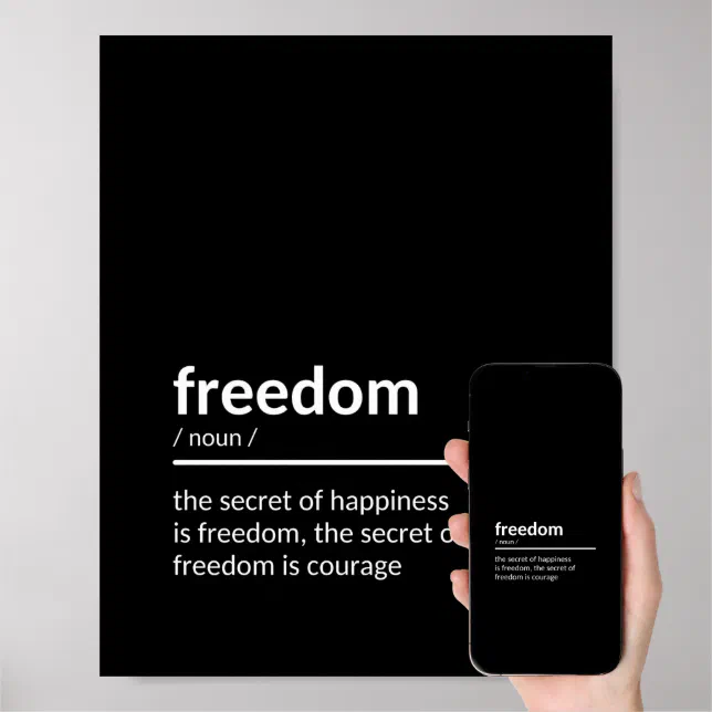 Inspiring Quote About Freedom Poster | Zazzle