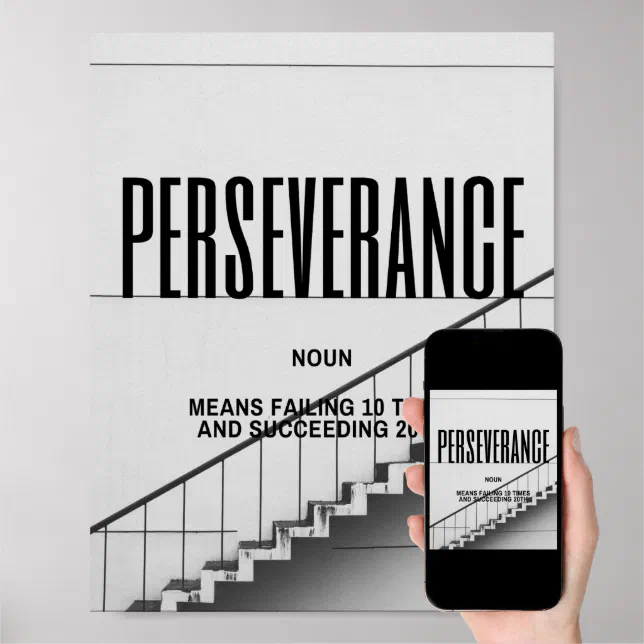 Inspiring Quote On Perseverance Poster | Zazzle