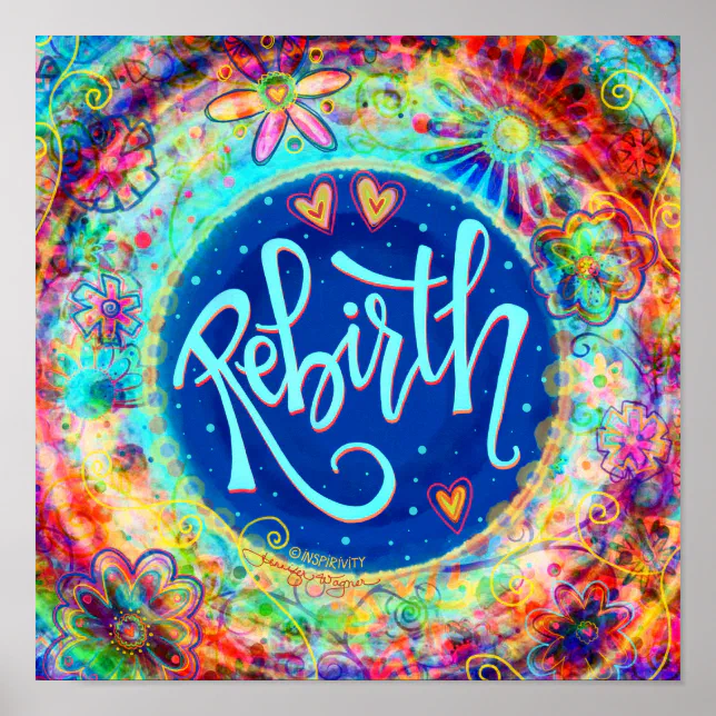 Inspiring Rebirth Pretty Inspirivity Poster | Zazzle