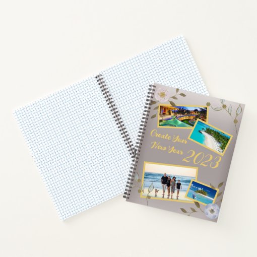 Inspiring Silver Creative Vision Board Photos 2023 Notebook | Zazzle