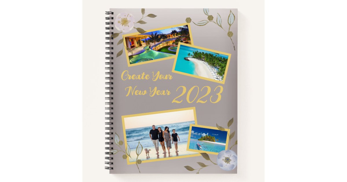 Inspiring Silver Creative Vision Board Photos 2023 Notebook | Zazzle