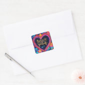 Inspirivity Believe in Yourself Heart Floral Square Sticker | Zazzle