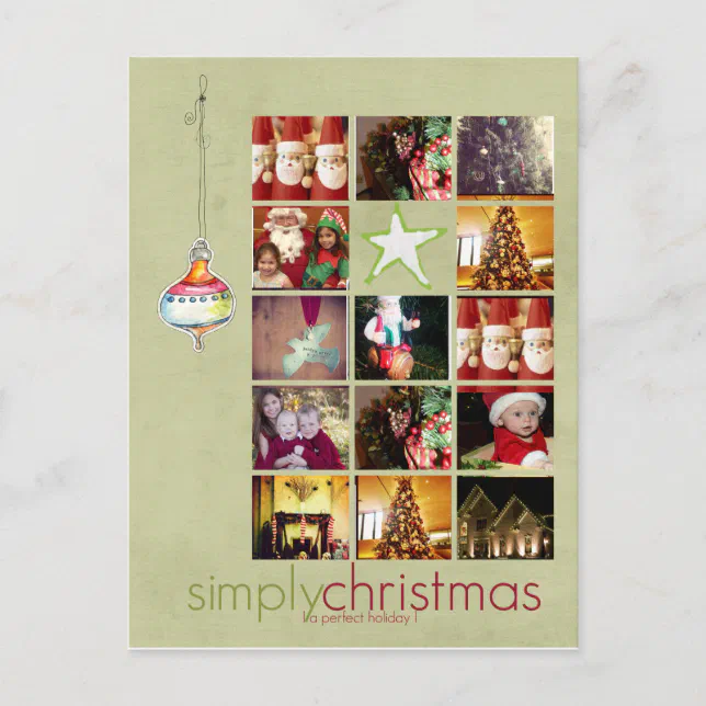 instagram 14 christmas photo post cards | Zazzle