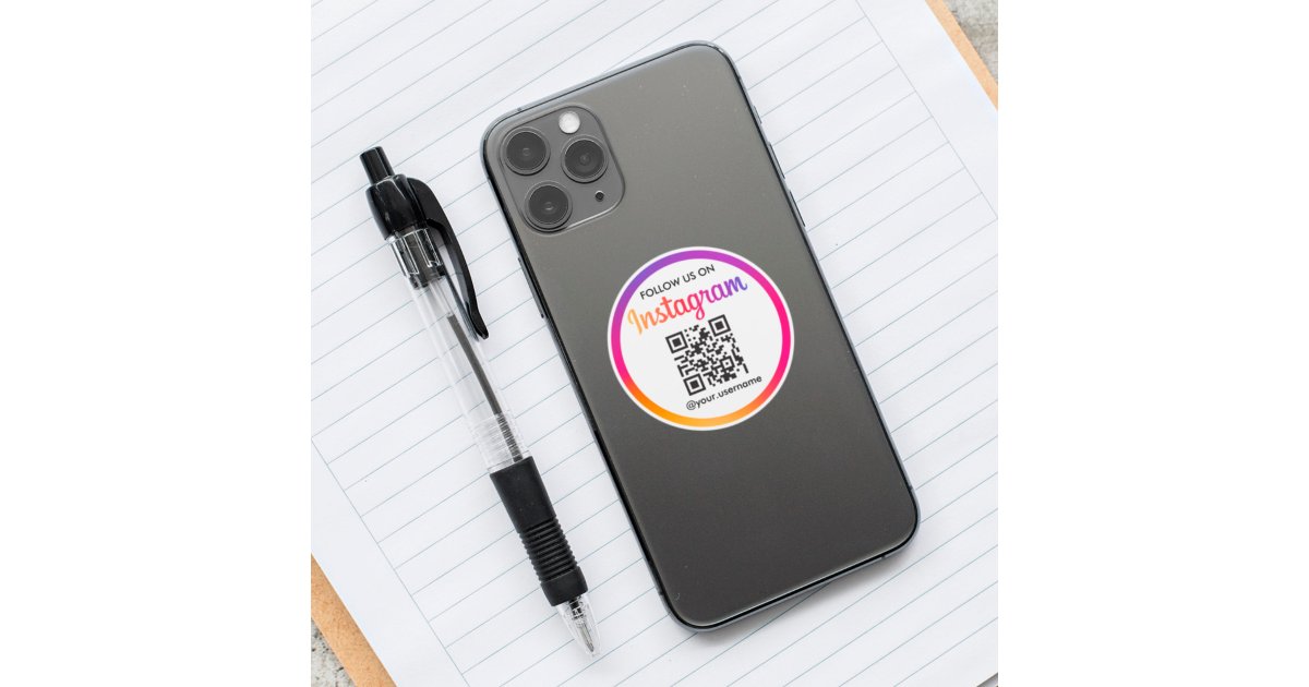 Instagram Business QR Code Classic Round Sticker | Zazzle