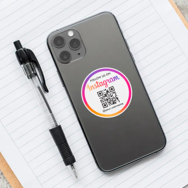 Instagram Business QR Code Classic Round Sticker | Zazzle