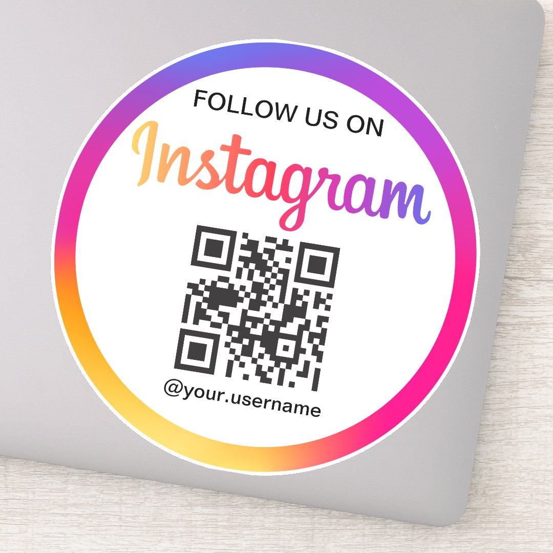 Instagram Business QR Code Sticker | Zazzle