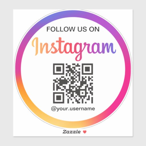 Instagram Business QR Code Sticker | Zazzle