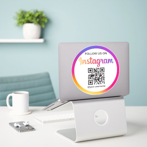 Instagram Business QR Code Sticker | Zazzle