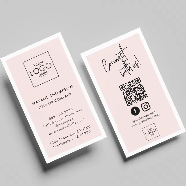 Instagram Facebook Social Media Minimalist Qr Code Business Card Zazzle