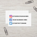 Instagram Facebook Twitter Business Card | Zazzle