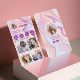 Instagram Follow Me Photo Grid Holographic Design Business Card | Zazzle