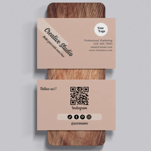 Instagram Follow Us Feminine Girly Qr Code Business Card | Zazzle