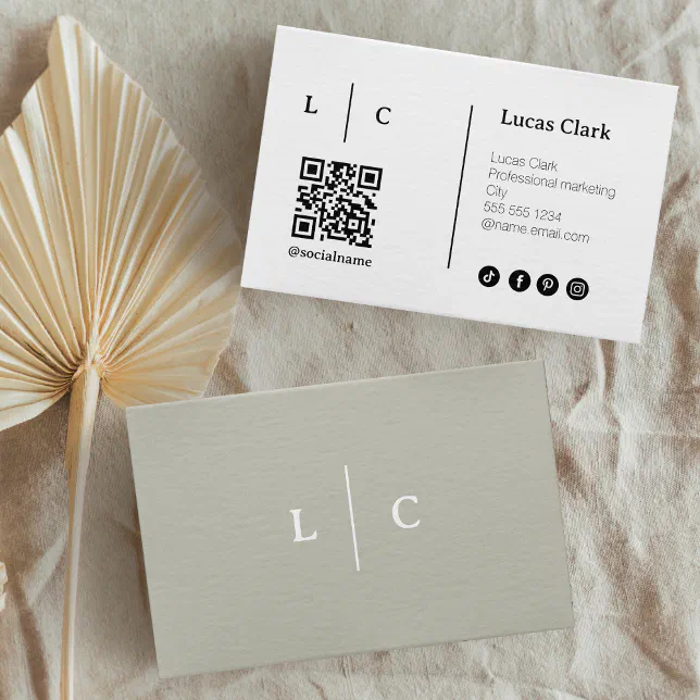 Instagram Follow Us Qr Code Modern Minimal Trendy Business Card | Zazzle