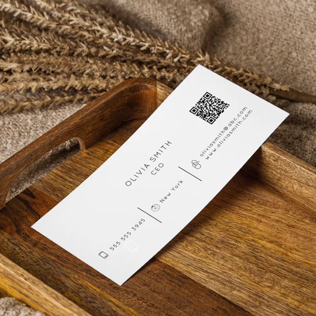 Instagram Follow Us Qr Code Modern Minimalist Mini Business Card | Zazzle
