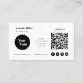 Instagram Follow Us Qr Code Promotional Modern Business Card | Zazzle