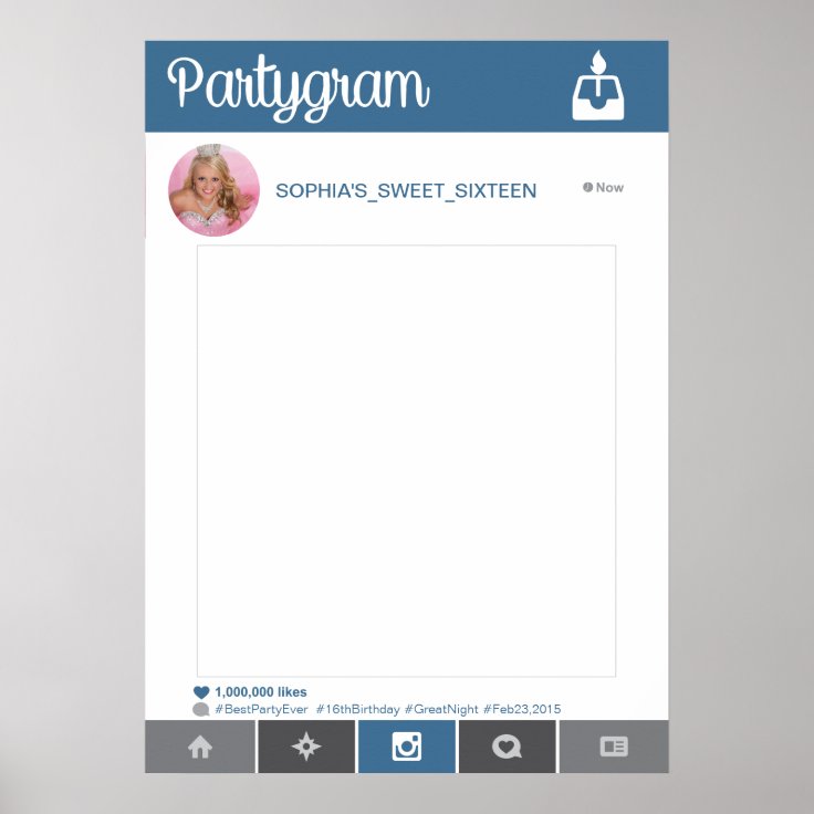 Instagram Party Prop POSTER Photo Booth Prop 20x28 | Zazzle