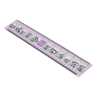 Instagram Photo Collage Monogram CAN EDIT COLOR Ruler | Zazzle