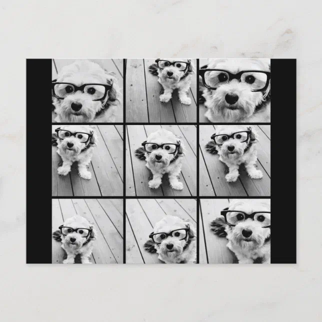 Instagram Photo Collage with 9 square photos Postcard | Zazzle