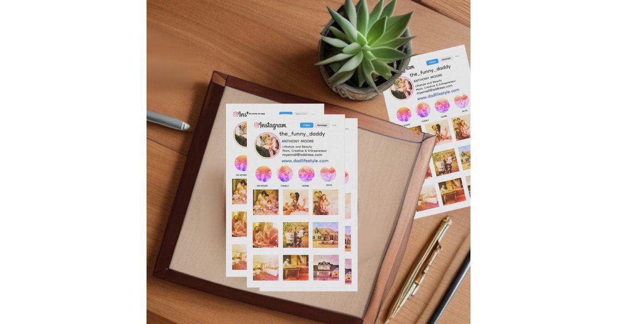 Instagram photo grid business card | Zazzle