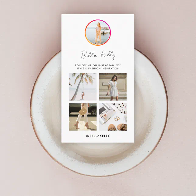 Instagram Photo Social Media Followers QR Code Business Card | Zazzle