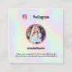 Instagram photo trendy holographic pastel rainbow calling card | Zazzle