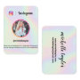 Instagram photo trendy holographic pastel rainbow calling card | Zazzle