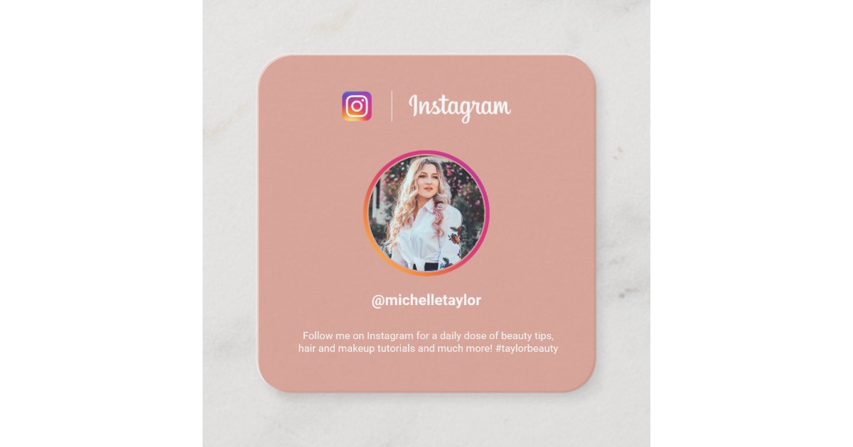 Instagram photo trendy social media modern pink calling card | Zazzle