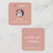 Instagram photo trendy social media modern pink calling card | Zazzle