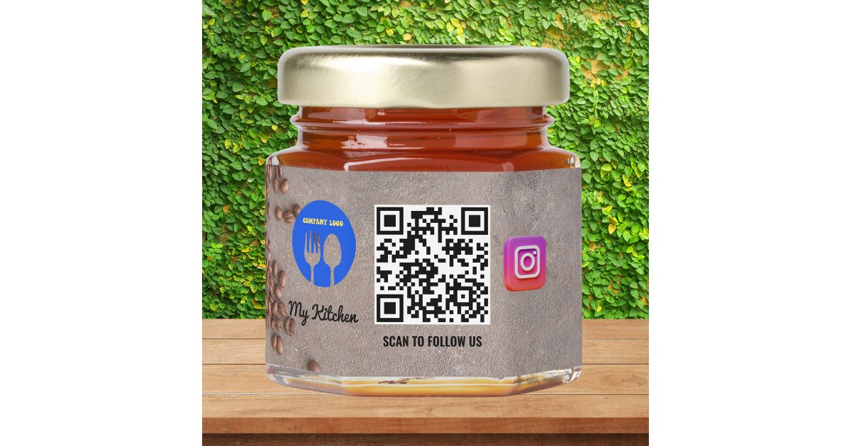 Instagram Promotional Business Qr Code Honey Jar Favors | Zazzle