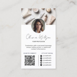 Instagram Scan To Connect QR Code Blue Business Card | Zazzle