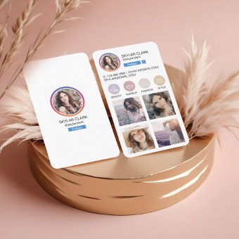 Instagram Social Media Follow Profile Photo Grid Business Card | Zazzle