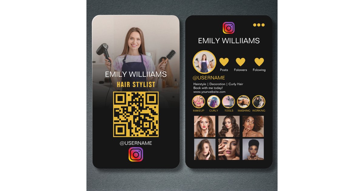 Instagram Template Social Media QR Code Business Card | Zazzle