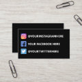 Instagram Twitter Facebook Business Card | Zazzle